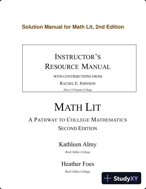 Solution Manual for Math Lit, 2nd Edition - Textbook Guides ...