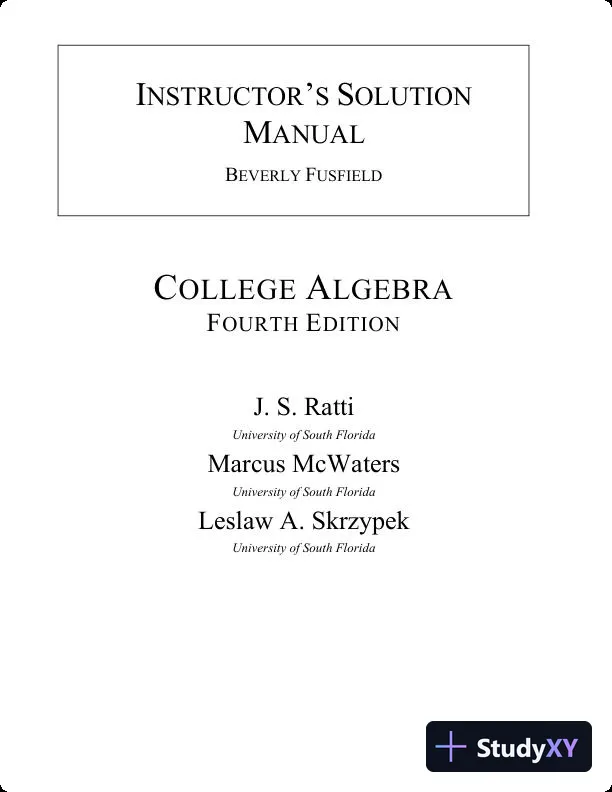 Solution Manual for College Algebra, 4th Edition - Textbook Guides ...